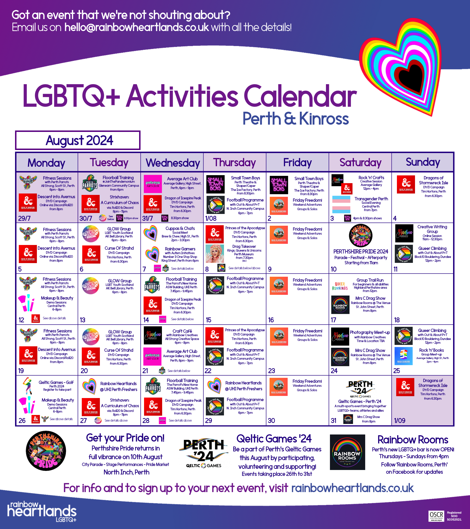Activities – Rainbow Heartlands LGBTQ+ | Perth & Kinross